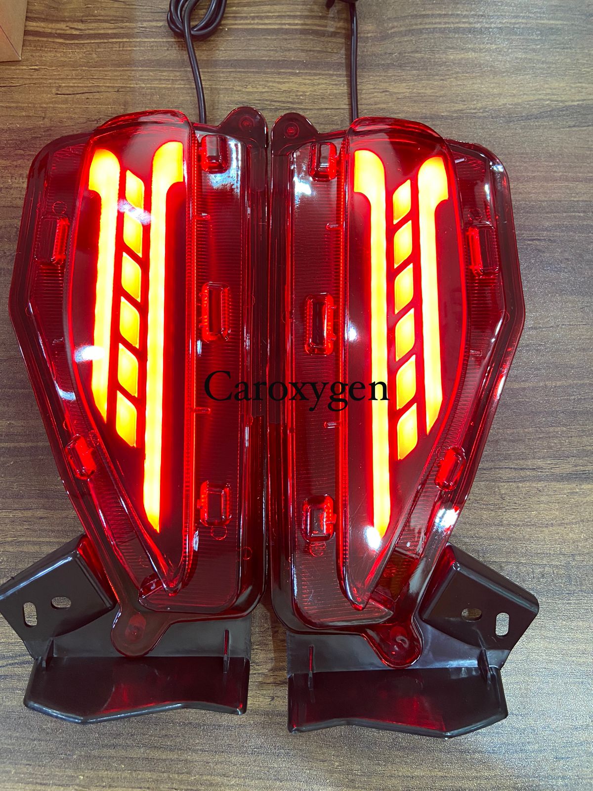 Toyota Fortuner rear bumper LED reflector light matrix design - caroxygen