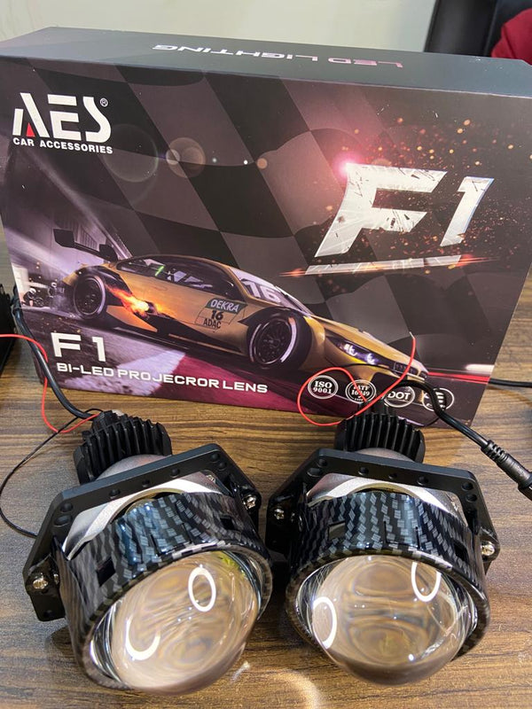AES F1 Bi-Led Headlight Laser Projector 3.0 inch Blue Lens - caroxygen