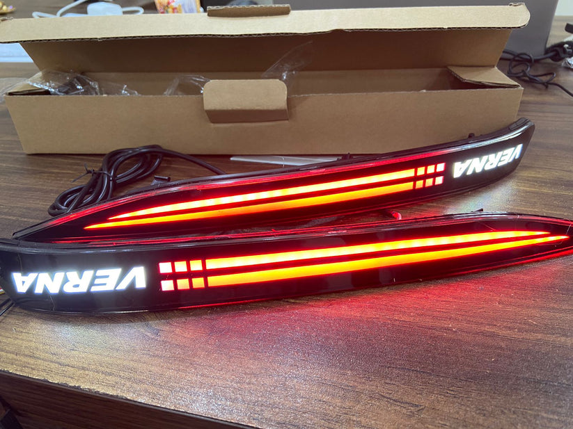 Rear Bumper LED Reflector Light compatible for Verna 2021 22 with Matr ...