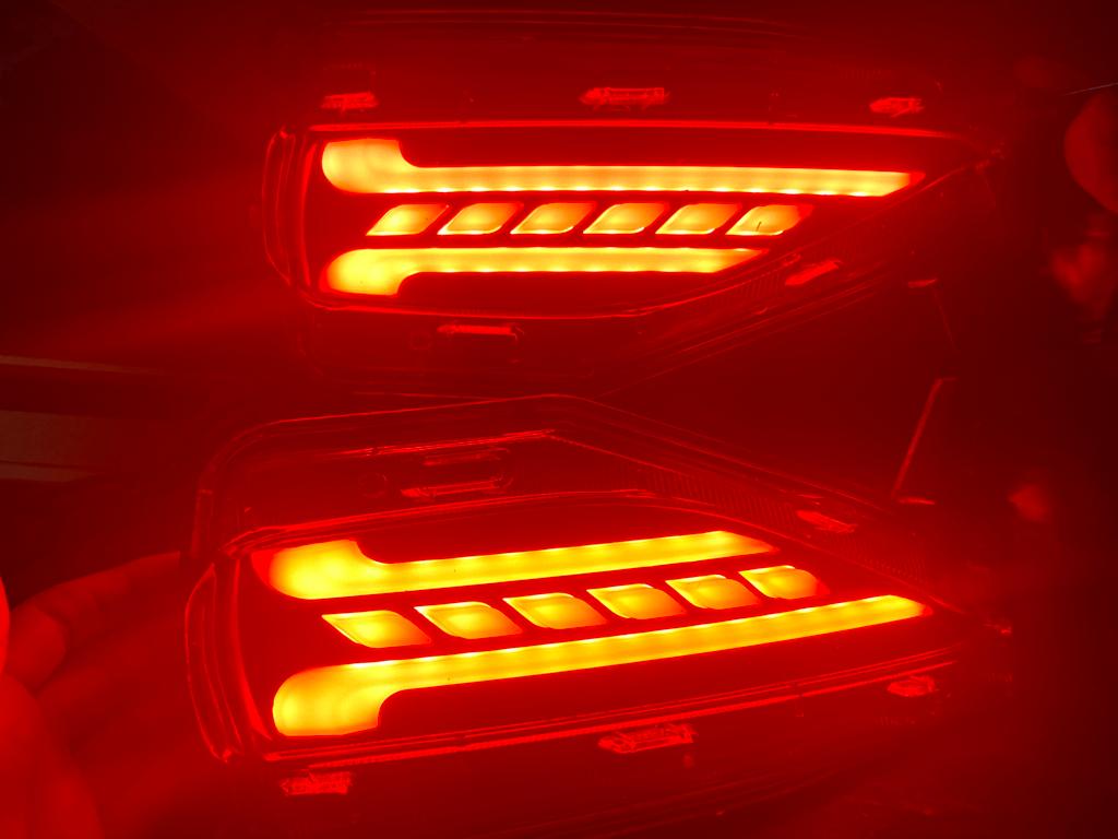 Toyota Fortuner rear bumper LED reflector light matrix design - caroxygen