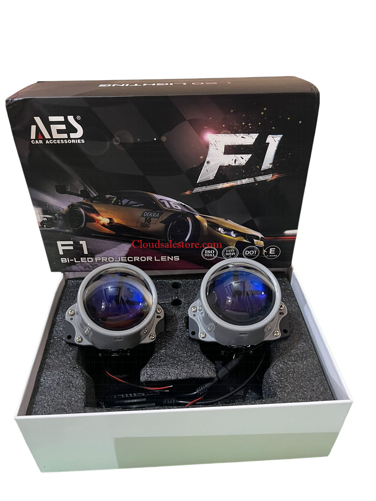 AES F1 Bi-Led Headlight Laser Projector 3.0 inch Blue Lens - caroxygen