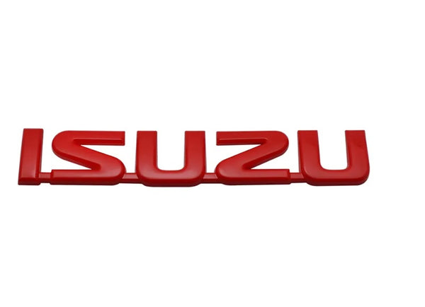 1 X ABS Big Chrome/Black/Red ISUZU Logo Letter Car Front Trunk Emblem ...