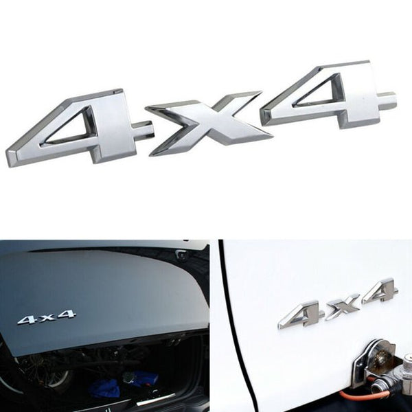 4X4 Logo Sticker for All Cars, Metal (Silver) - caroxygen