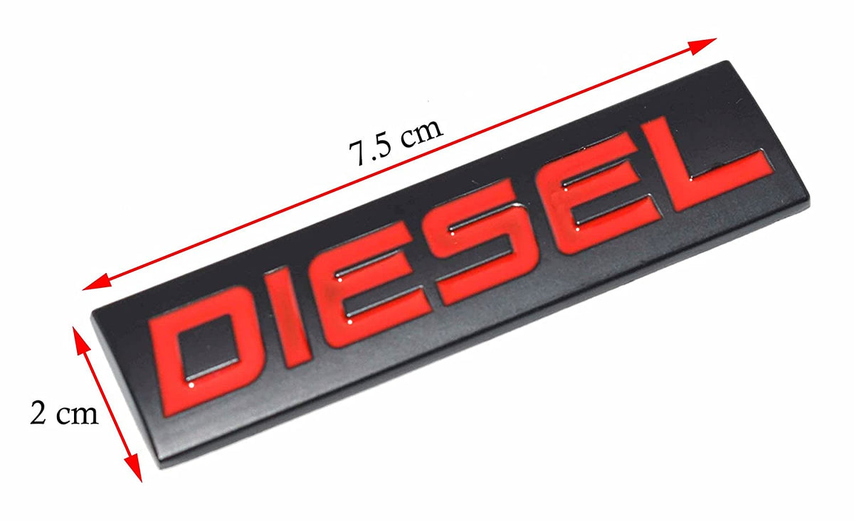 Diesel Sticker for Car Fuel Tank, Metal (Black) - caroxygen