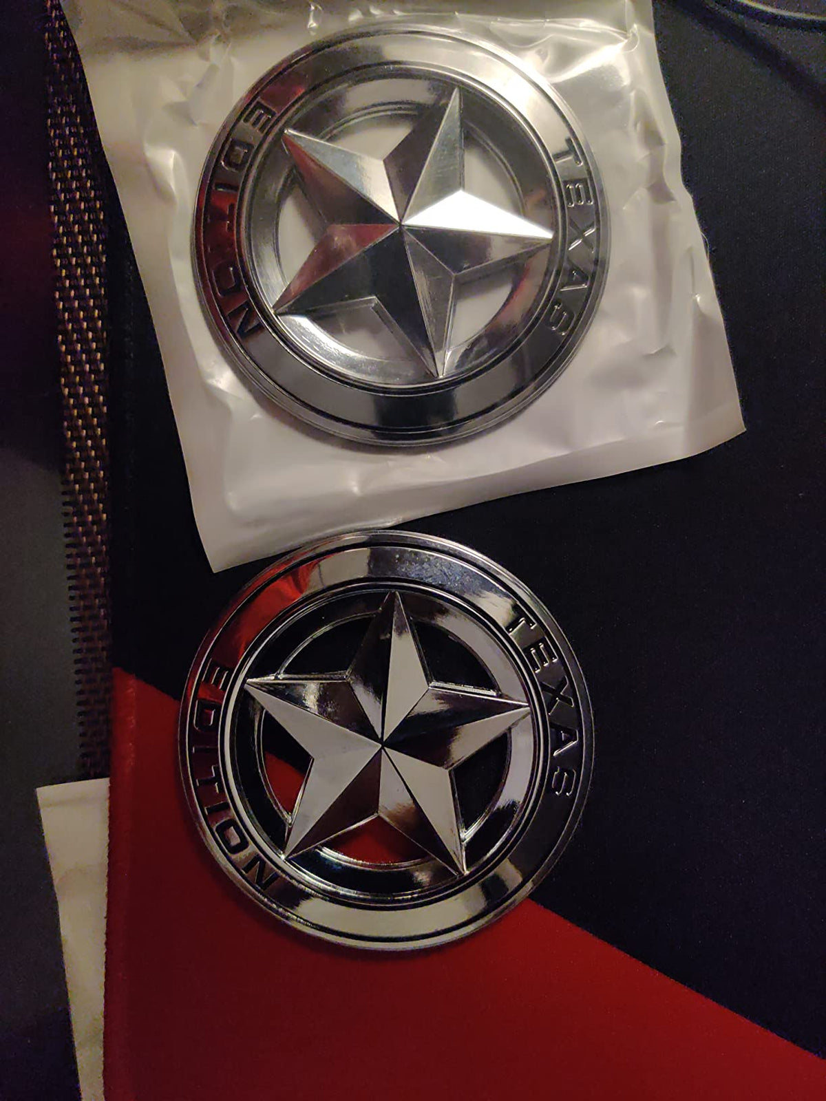 Star Texas Edition Emblem Sticker for All Cars, Metal (Silver) - caroxygen